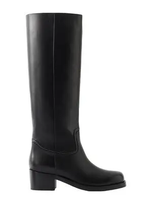 Gabriela Hearst Marion Leather Knee Boots - Black