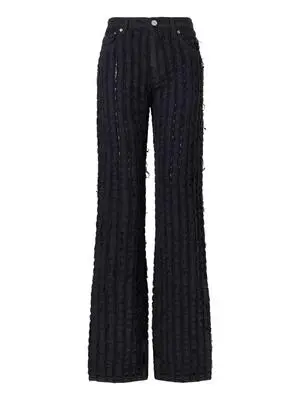 HAIKURE HAIKURE Star Bull Stripe Distressed High-Waist Straight-Leg Jeans