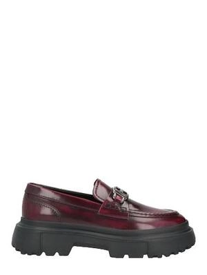 Hogan Loafers Burgundy Size Leather - Red