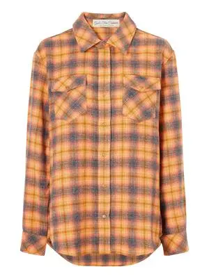GOD'S TRUE CASHMERE Checked Cashmere Shirt - Orange