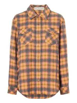 GOD’S TRUE CASHMERE Checked Cashmere Shirt - Orange
