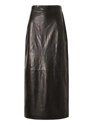 Magda Butrym Leather Midi Skirt - Black