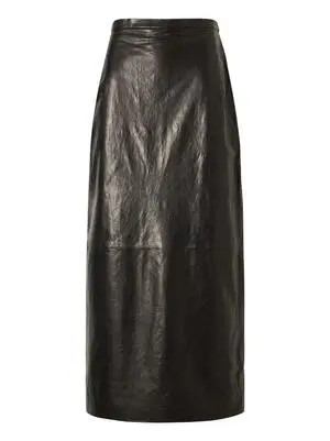 Magda Butrym Leather Midi Skirt - Black