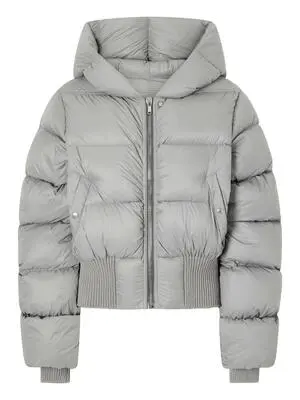 RICK OWENS Cinched Hooded Cropped Shell Jacket