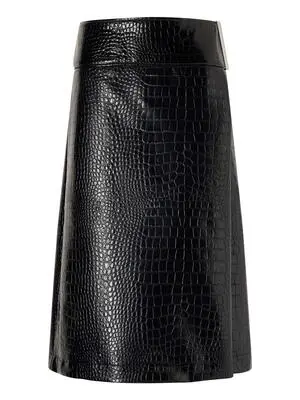 SPORTMAX SPORTMAX Croc-Effect Glossed Midi Skirt