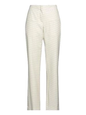 JW Anderson Wool Blend Straight Leg Striped Pants - Ivory