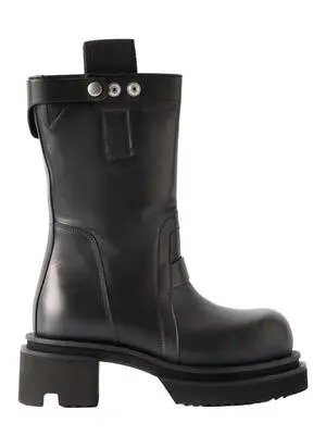 Rick Owens Bogun Leather Knee Boots - Black