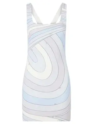 Emilio Pucci Printed Stretch-jersey Mini Dress - Blue