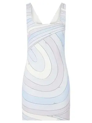 Emilio Pucci Printed Stretch-jersey Mini Dress - Light Blue