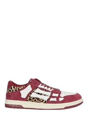 Amiri Leopard Print Leather Sneakers - Red