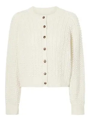 Loulou De Saison Edie Bubble-stitch Cashmere Cardigan - Neutrals