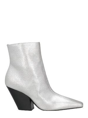 Casadei Leather Cowboy Ankle Boots - Silver