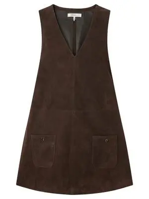 FRAME Safari Tent Suede Mini Dress - Brown