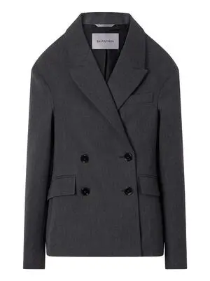 Balenciaga Stola Double-breasted Wool Jacket - Gray