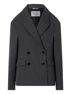 Balenciaga Stola Double-breasted Wool Jacket - Gray