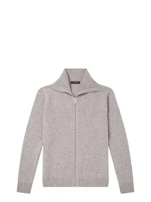 SLOWEAR Zanone Virgin Wool Knitted Zip-up Hoodie - Gray