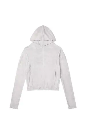ADON Printed Silk Zip-up Hoodie - Gray
