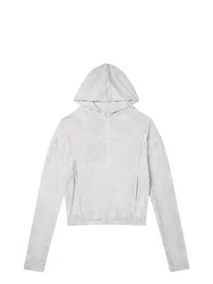 ADON Printed Silk Zip-up Hoodie - Gray