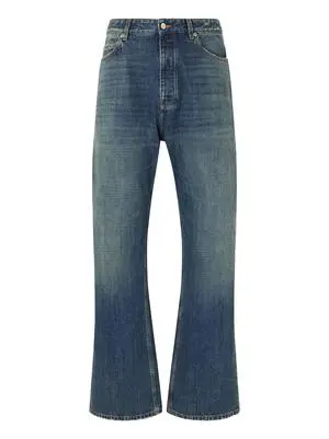 Balenciaga Straight-leg Distressed Jeans - Blue