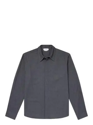 Gabriela Hearst Abbe Cotton And Cashmere-blend Shirt - Gray