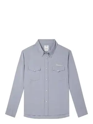 Visvim Meridian Logo-embroidered Canvas Shirt - Gray