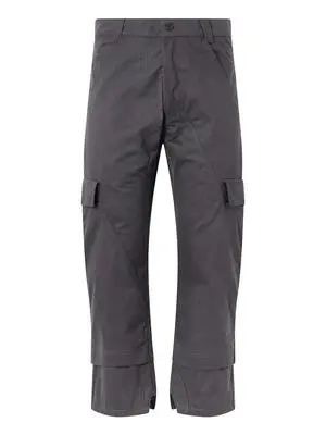 ADON Straight-leg Cotton Herringbone Trousers - Gray