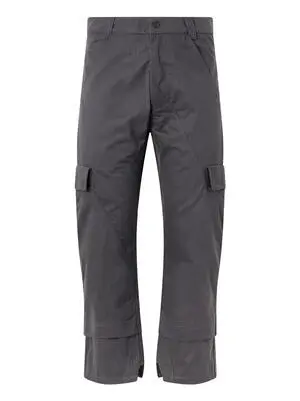 ADON Straight-leg Cotton Herringbone Trousers - Gray
