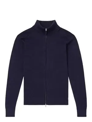 Zegna Zegna - Cashmere And Silk-Blend Zip-Up Cardigan - Men - Blue  Navy