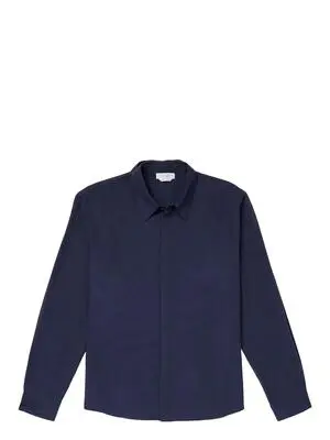 Gabriela Hearst Abbe Cotton And Cashmere-blend Shirt - Blue
