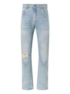 ADON Straight-leg Distressed Jeans - Blue