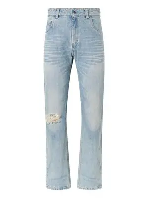 ADON Straight-leg Distressed Jeans - Blue