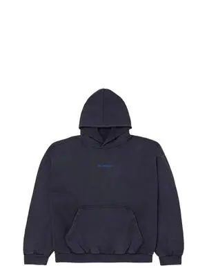 Balenciaga Logo-embroidered Cotton-jersey Hoodie - Blue
