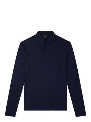 BRIONI Wool And Silk-Blend Polo Shirt
