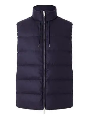 SLOWEAR Padded Wool And Cashmere-blend Gilet - Blue