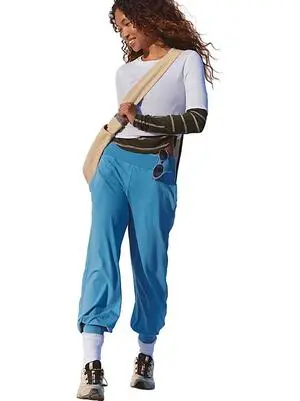 Free People Hot Shot Joggers - Blue Fog
