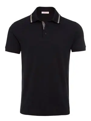 Orlebar Brown Night Iri Tripe Tipping Collar Claic Fit Polo Hirt - Blue