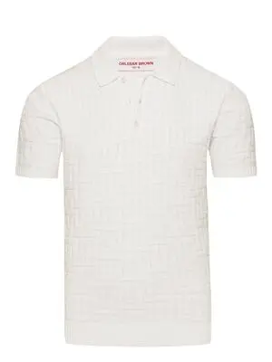 Orlebar Brown Tailored Fit Jacquard Boucle Organic Cotton Polo Shirt - Thasos Beach