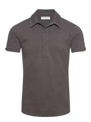 Orlebar Brown Tailored Fit Pique Polo Shirt In Storm Grey