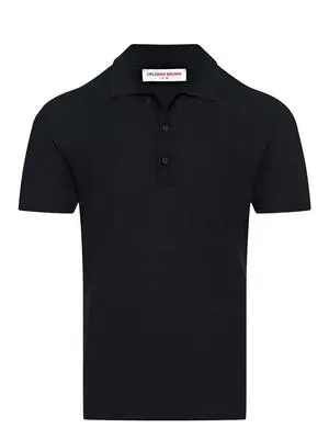 Orlebar Brown Claic Fit Merceried Cotton Polo Hirt In Night Iri - Blue