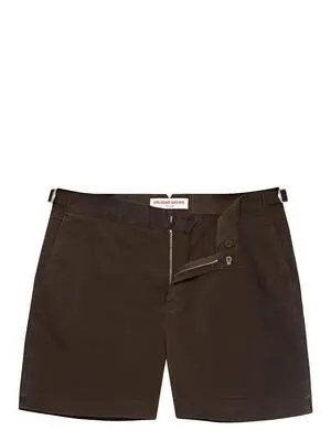 Orlebar Brown Mid-Length Stretch-Cotton Tailored Shorts Brown
