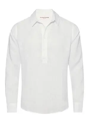 Orlebar Brown Classic Collar Overhead Linen Shirt - White