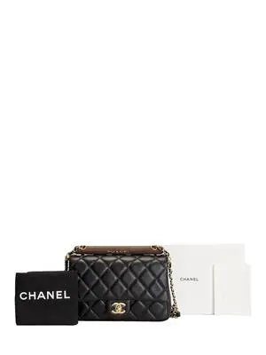 FWRD RENEW Chanel Lambskin Small Wenge Wood Flap Bag - Black