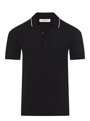 Orlebar Brown Night Iris Tailored Fit Rib Stitch Polo Shirt - Blue