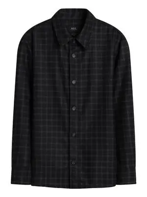 A.p.c. Bobby Wondowpane Check Overshirt - Black