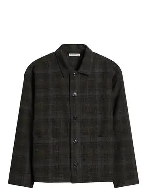 You Must Create Wool Check Pj Overshirt - Brown Multi