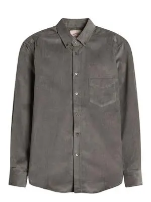 Portuguese Flannel Lobo Button Down Corduroy Shirt - Grey