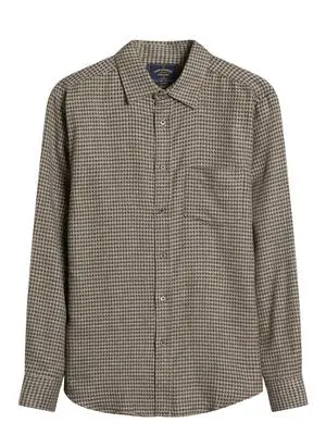 Portuguese Flannel Abstract Houndstooth Shirt - Charcoal