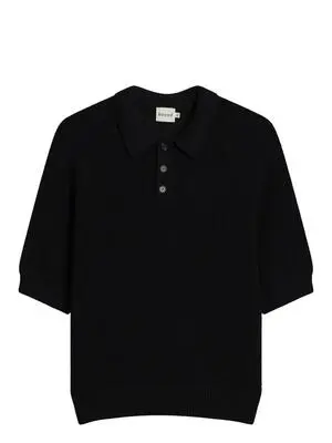 BOUND Crochet Knit Polo Black