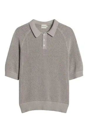BOUND Crochect Knit Polo Stone