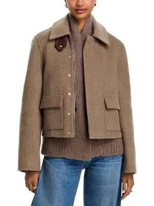 Brandon Maxwell Wool Remi Jacket - Truffle